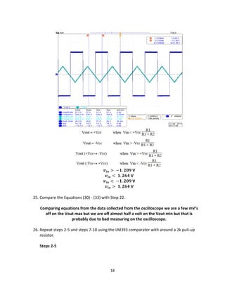 Lab 7 Report Voltage Comparators and Schmitt Triggers | PDF