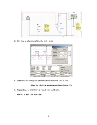 Lab 7 Report Voltage Comparators and Schmitt Triggers | PDF