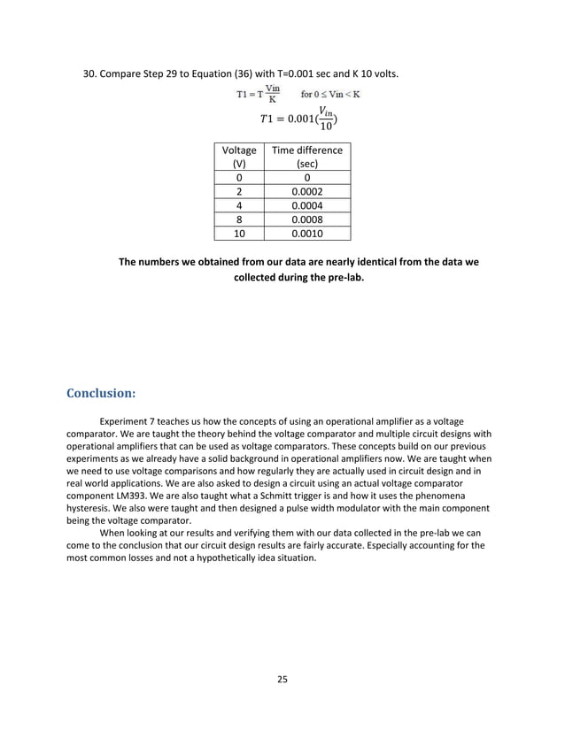 Lab 7 Report Voltage Comparators and Schmitt Triggers | PDF