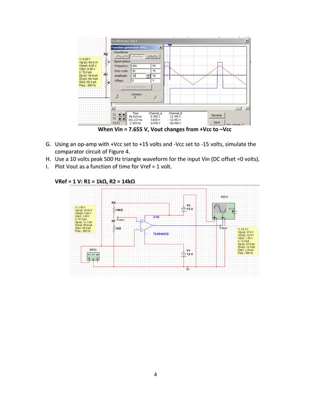 Lab 7 Report Voltage Comparators and Schmitt Triggers | PDF