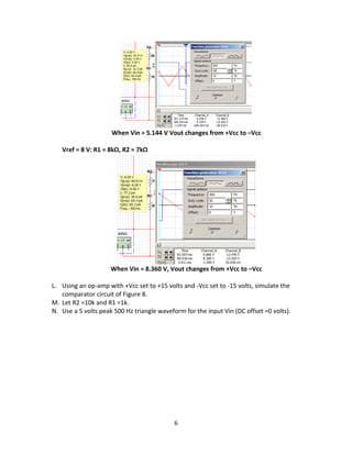 Lab 7 Report Voltage Comparators and Schmitt Triggers | PDF