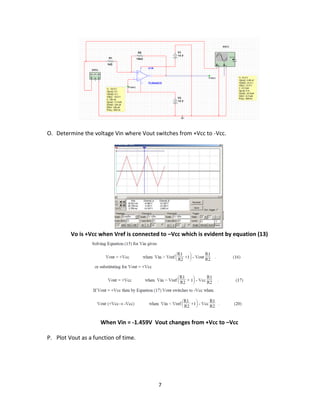 Lab 7 Report Voltage Comparators and Schmitt Triggers | PDF