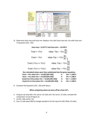 Lab 7 Report Voltage Comparators and Schmitt Triggers | PDF