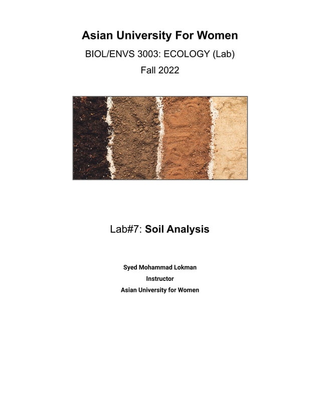 Soil Analysis Worksheet | PDF