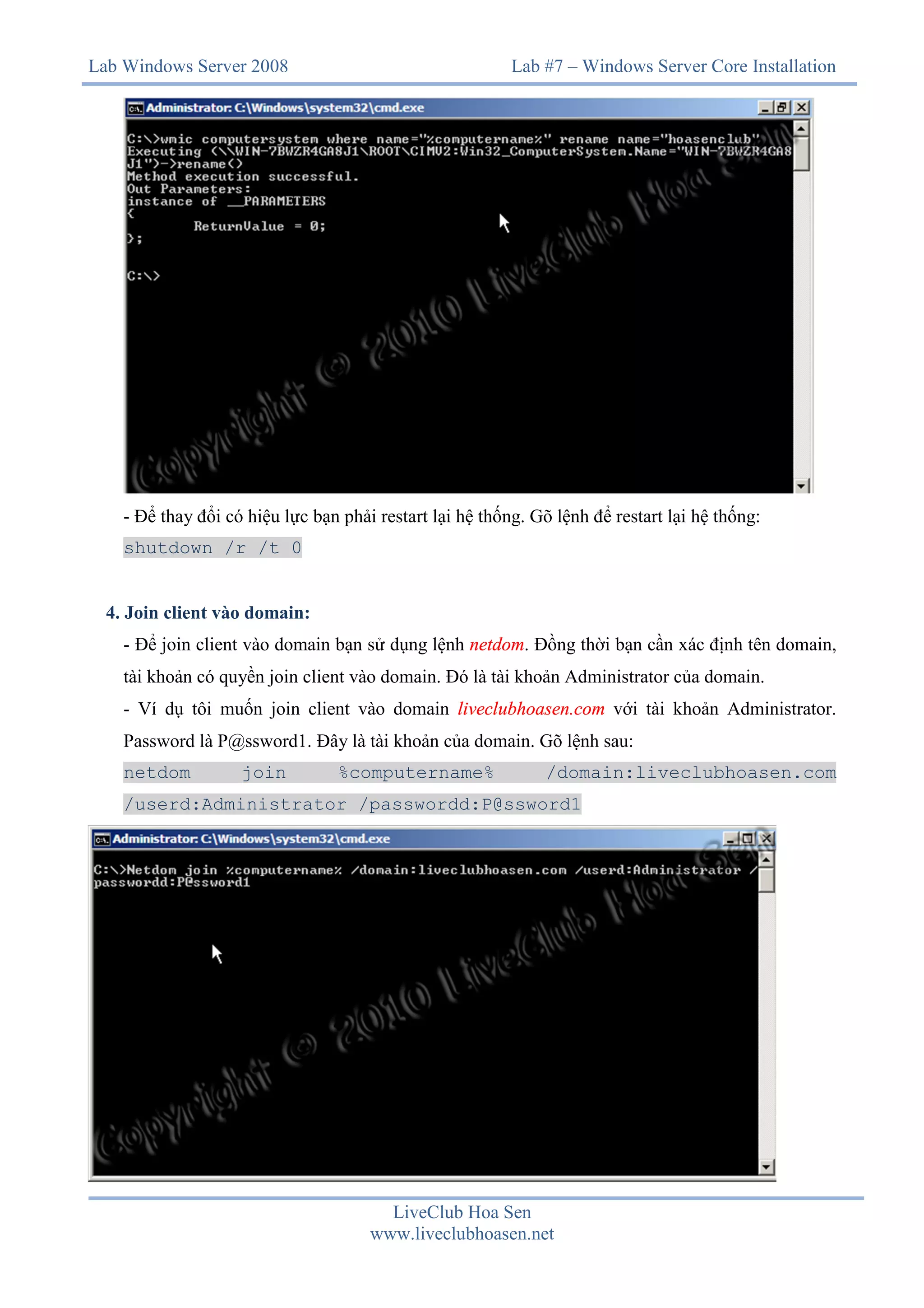 Lab 7 windows server 2008 server core | PDF
