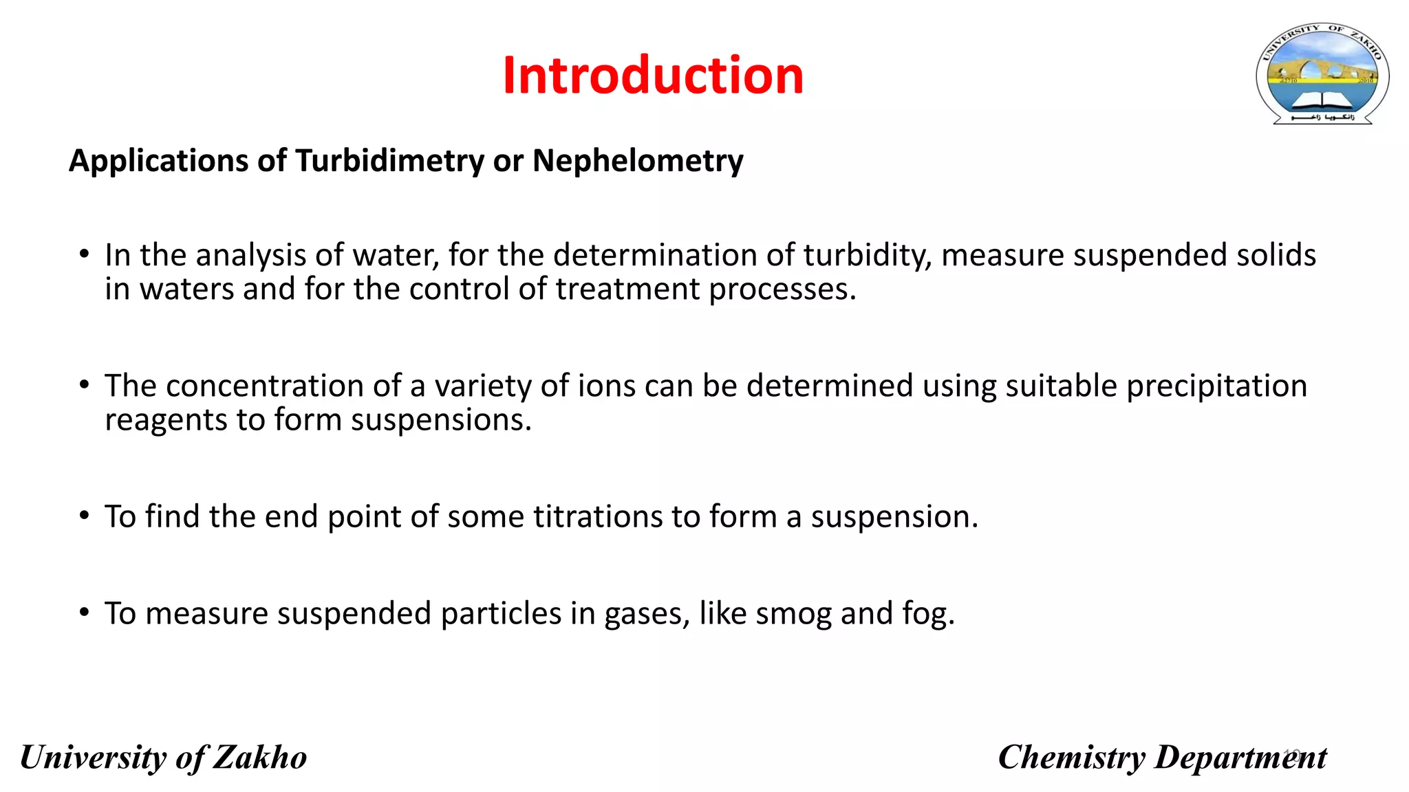 TURBIDIMETRIC DETERMINATION OF SULPHATE ION (SO42- ) IN THE UNKNOWN SOLUTION | PDF