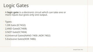 introduction to logic gates with half adder | PPT