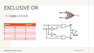 introduction to logic gates with half adder | PPT