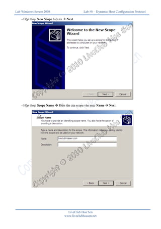 Lab 8 dhcp server | PDF