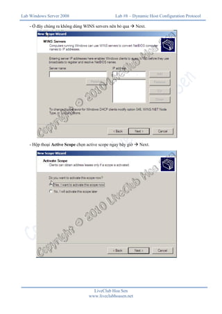 Lab 8 dhcp server | PDF