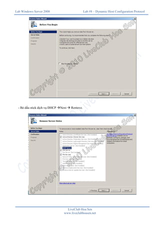 Lab 8 dhcp server | PDF