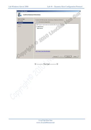 Lab 8 dhcp server | PDF