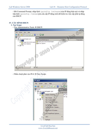 Lab 8 dhcp server | PDF