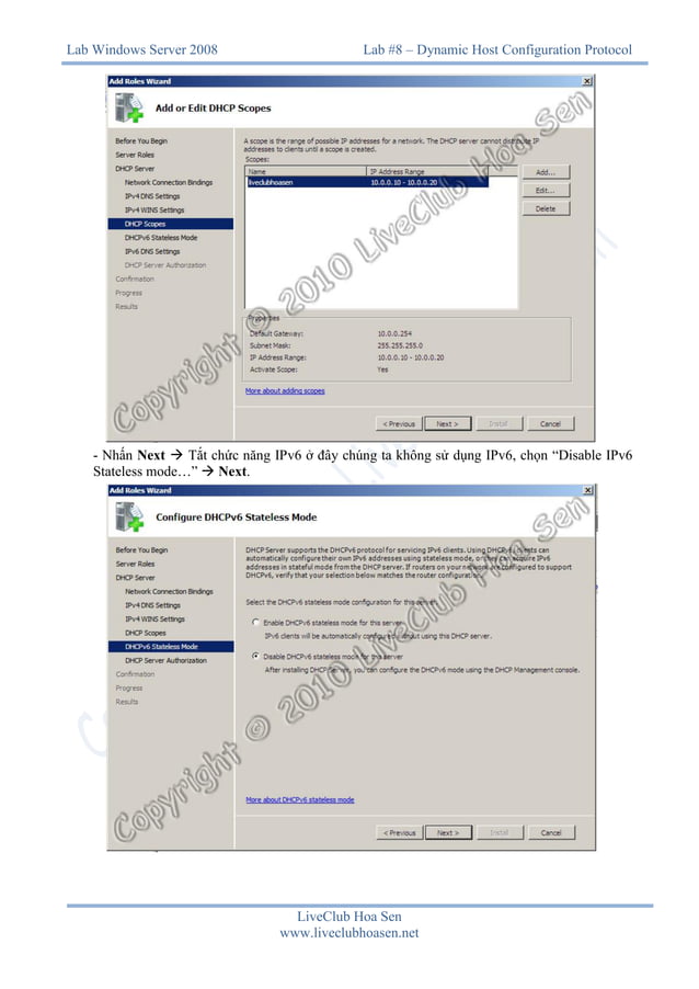 Lab 8 dhcp server | PDF