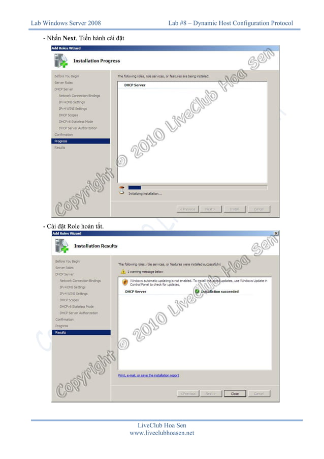 Lab 8 dhcp server | PDF