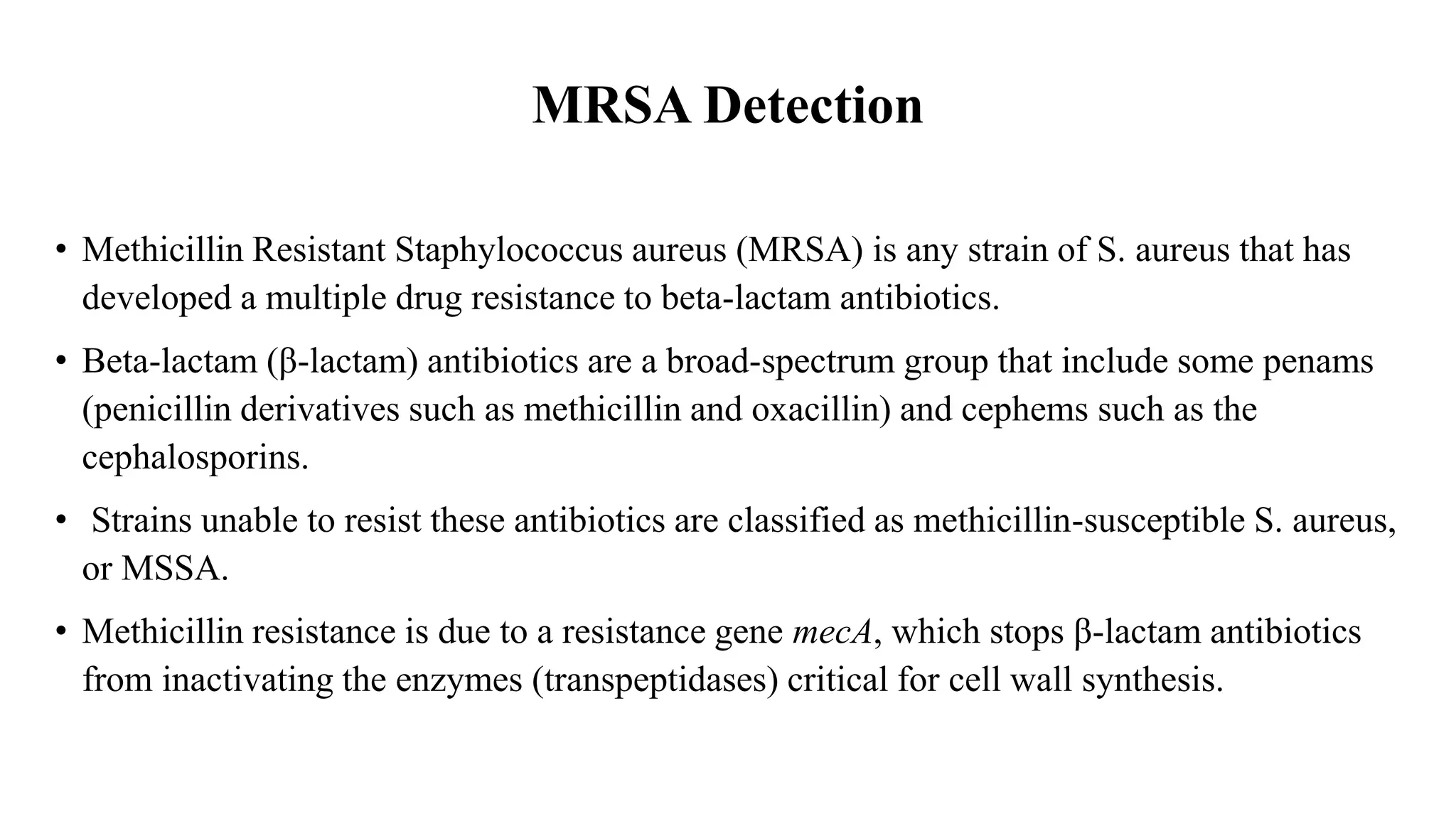 MRSA Detection | PPTX