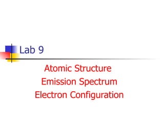 Lab 8 atomic structure | PPT