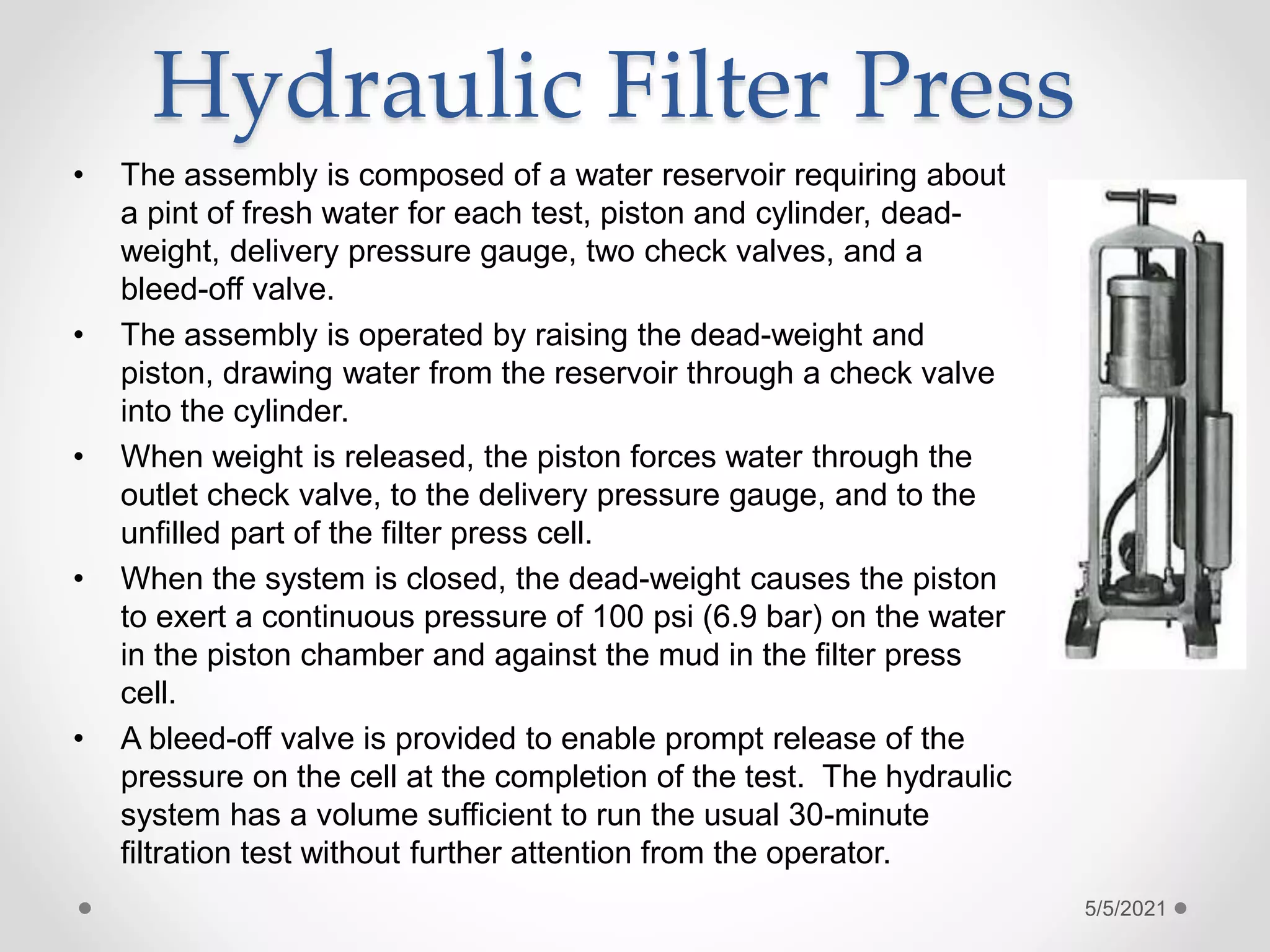Lab 9 measurement of filtrate loss and mud cake thickness of drilling ...