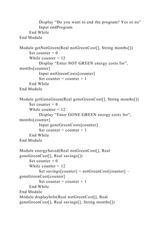 Lab 9 ArraysThis lab accompanies Chapter 8 ofGaddis, T. .docx