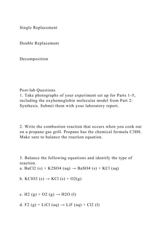 Lab 9 Chemical Reactions IIPre-lab Questions1. What is a limi.docx