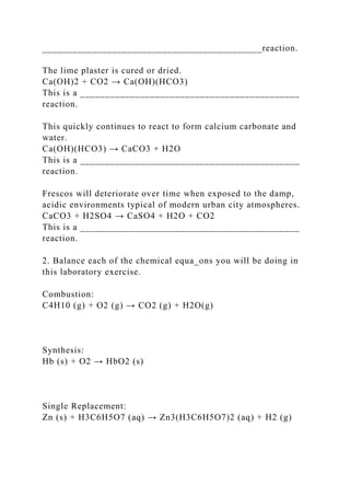 Lab 9 Chemical Reactions IIPre-lab Questions1. What is a limi.docx