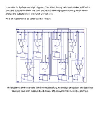 Lab 9 D-Flip Flops: Shift Register and Sequence Counter | PDF