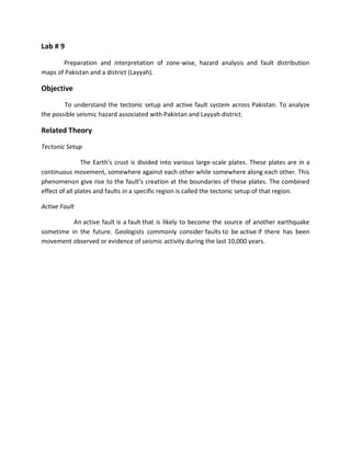 Pakistan: Zonal, Hazard and Tectonic Maps Geo-referenced | PDF