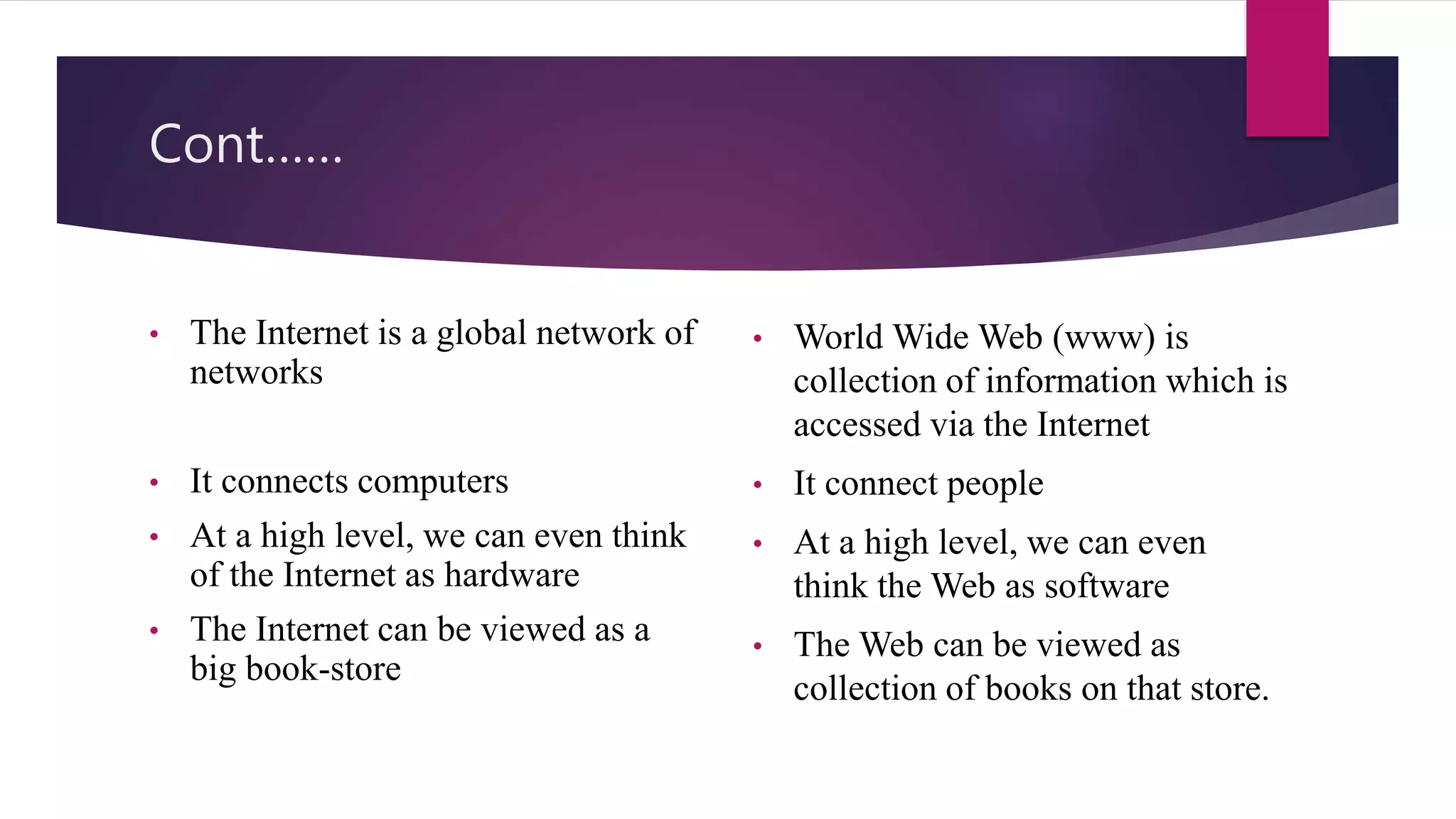 internet vs web | PPTX