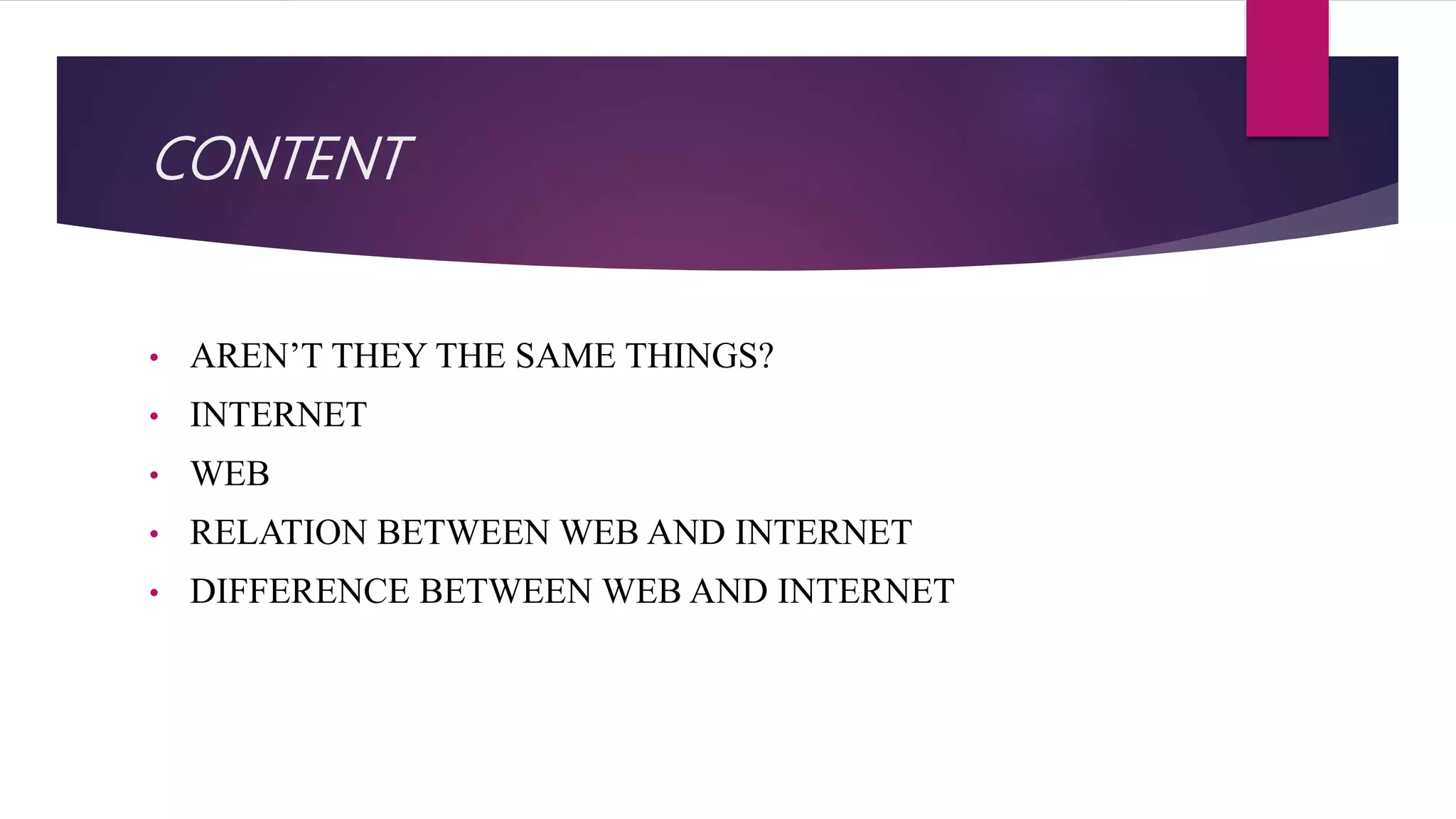 internet vs web | PPTX