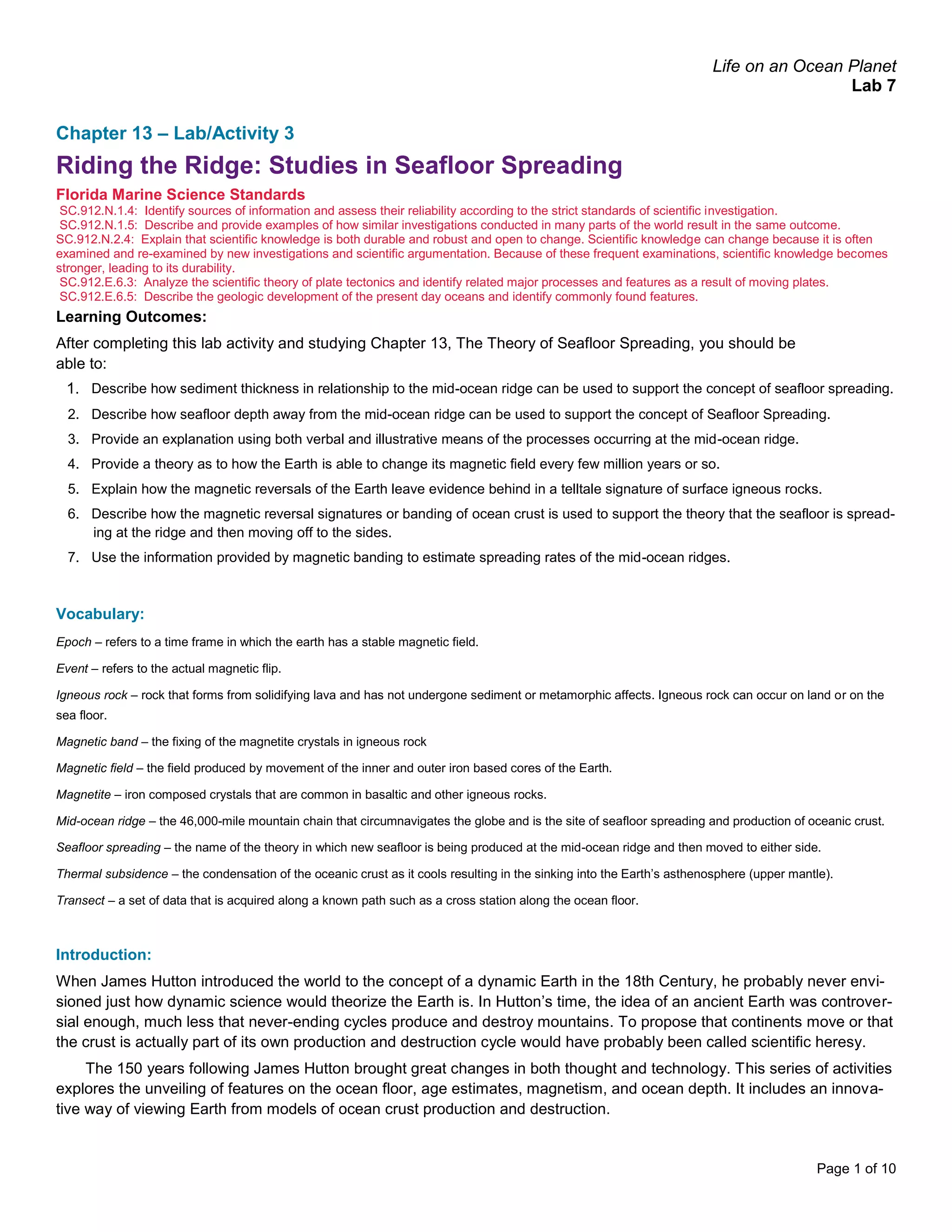Lab activity 7 plate tectonics | DOCX