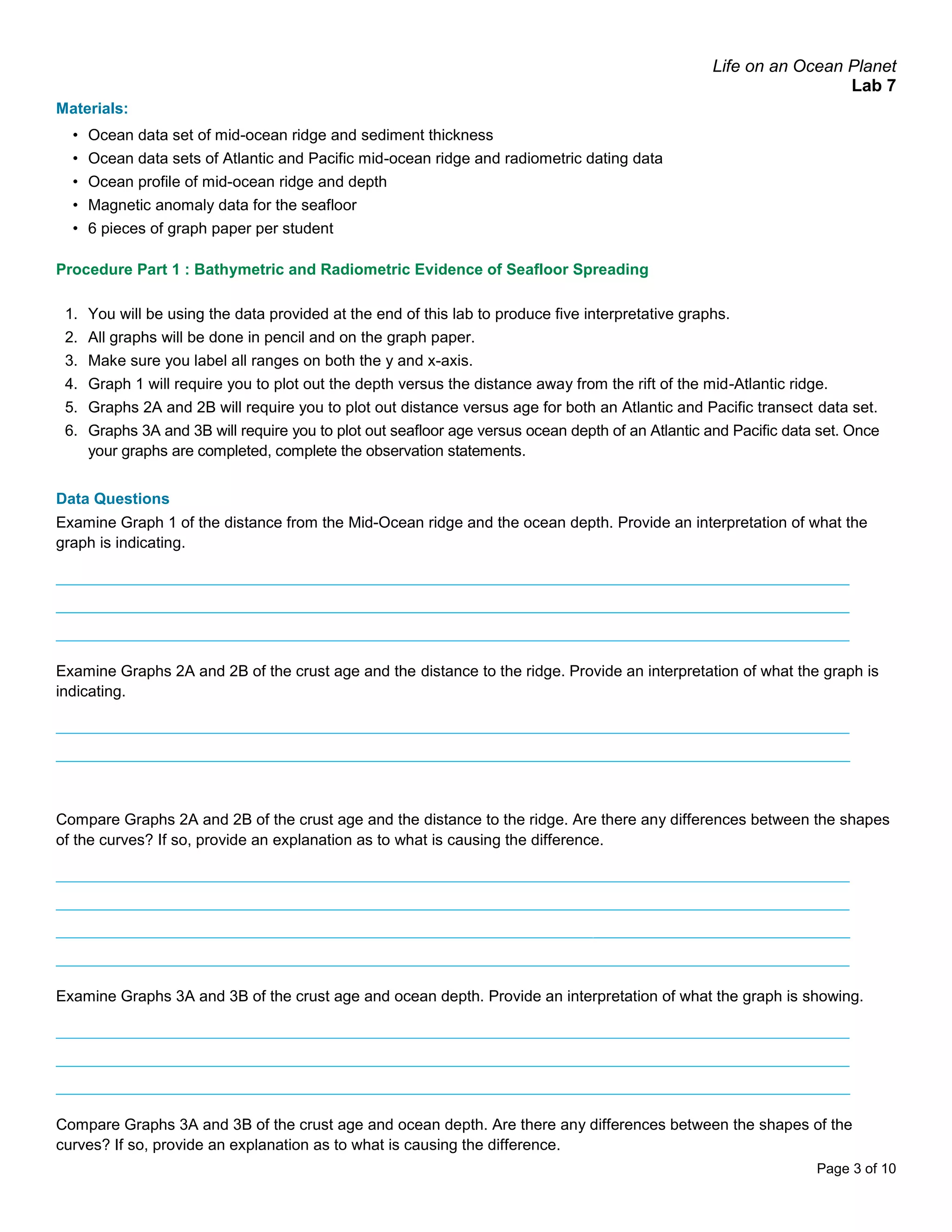 Lab activity 7 plate tectonics | DOCX
