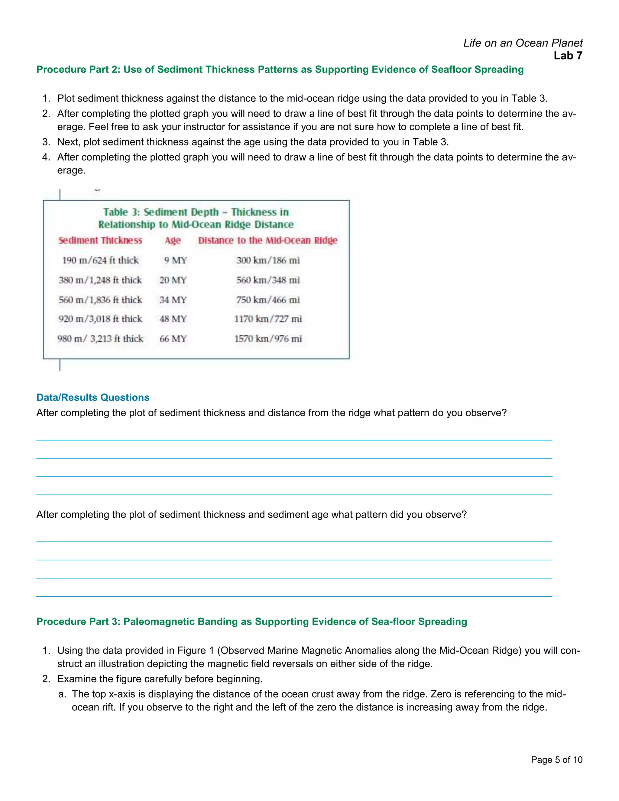 Lab activity 7 plate tectonics | DOCX