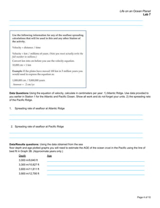 Lab activity 7 plate tectonics | DOCX