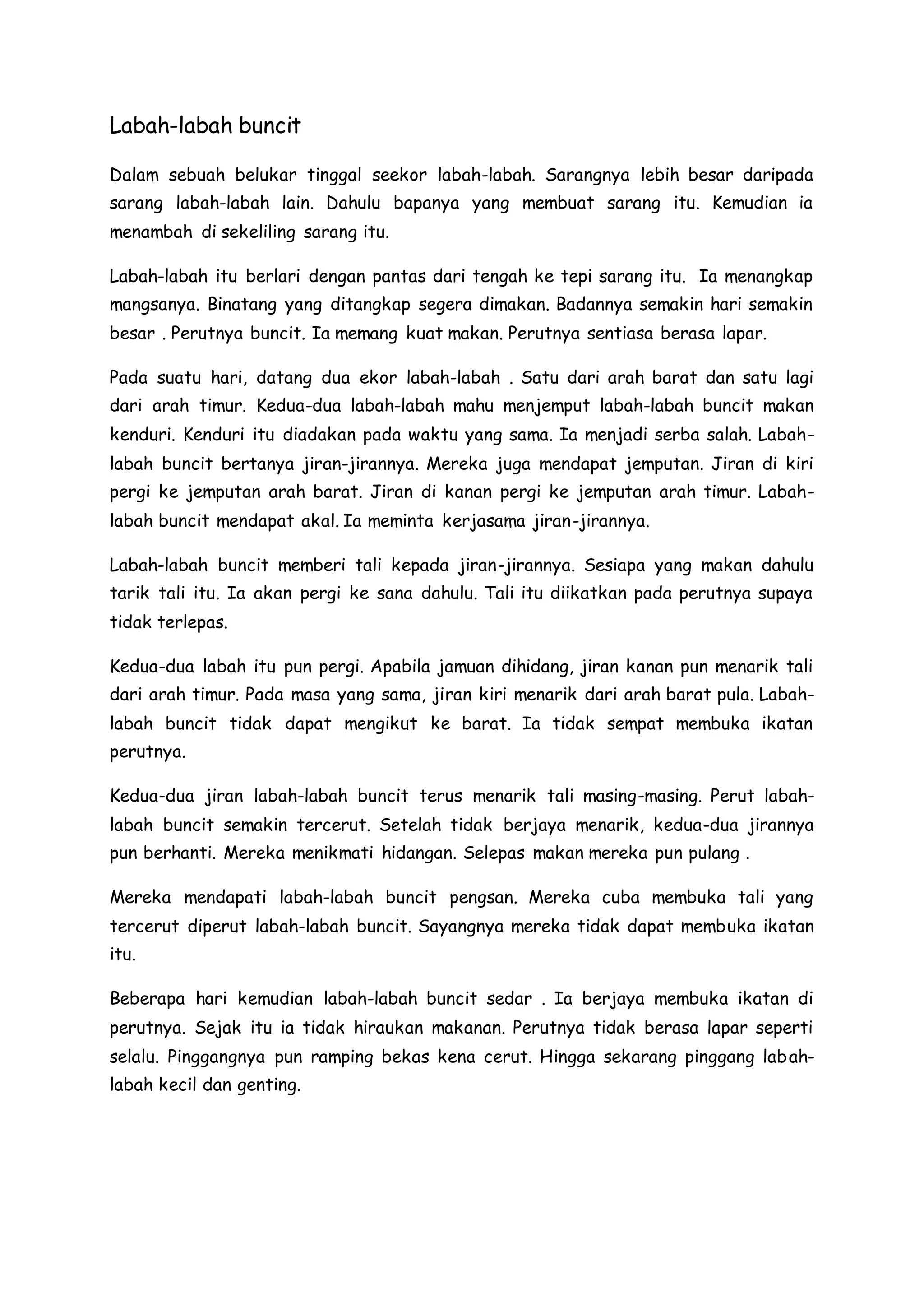 Labah labah buncit | DOCX