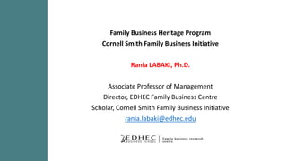Rania Labaki presentation at Cornell family heritage session | PPT