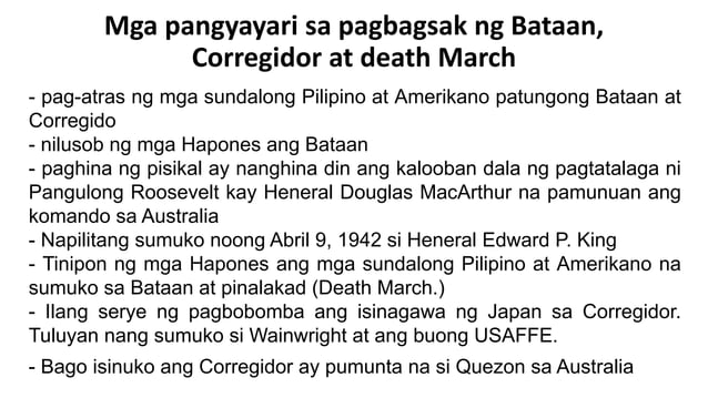 Labanan sa Bataan, Death March, Labanan.pptx