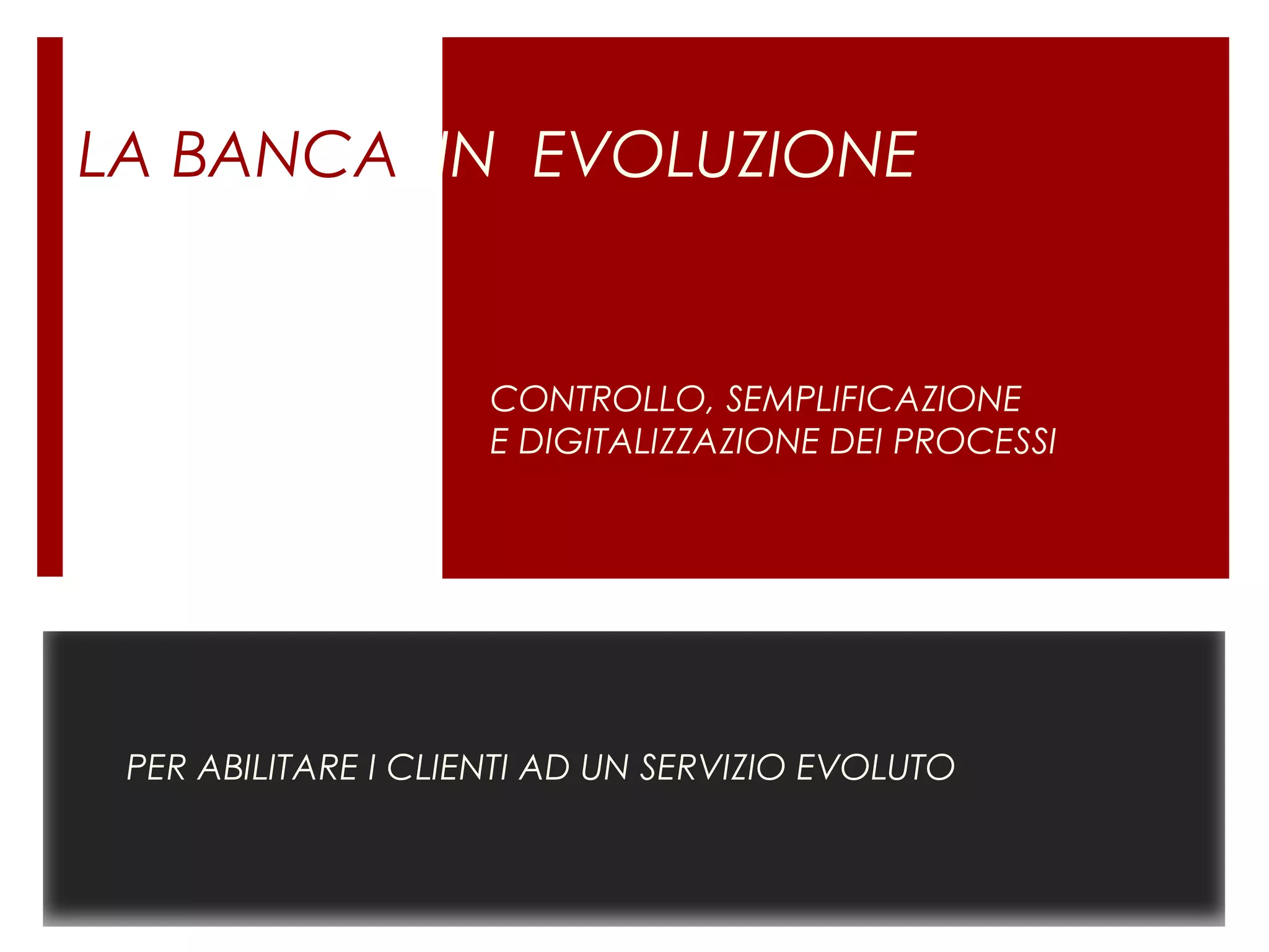 La banca in evoluzione | PPT