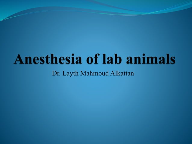 Lab animals anesthesia | PPTX