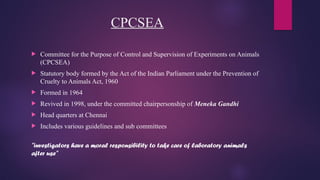 Lab animals CPCSEA guidlines M Pharm first Sem.pptx