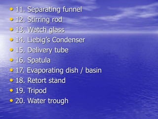 lab apparatus for experiments in chemistry | PPT