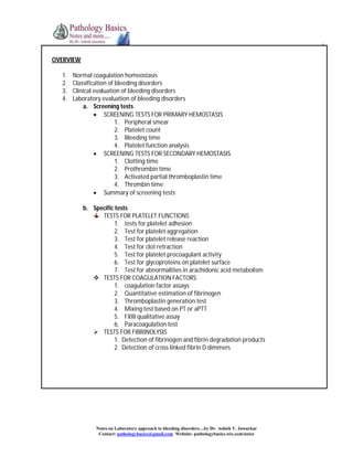 Laboratory approach to bleeding disorders | PDF