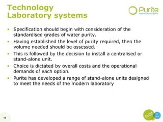 Laboratory Water Purification Technology, Products and Water Quality ...