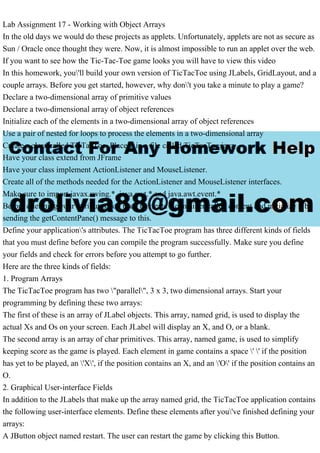 Lab Assignment 17 - Working with Object ArraysIn the old days we w.pdf