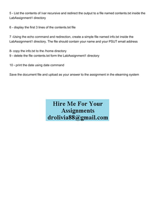Lab Assignment 1 Basic Linux CommandsThe purpose of this as.pdf