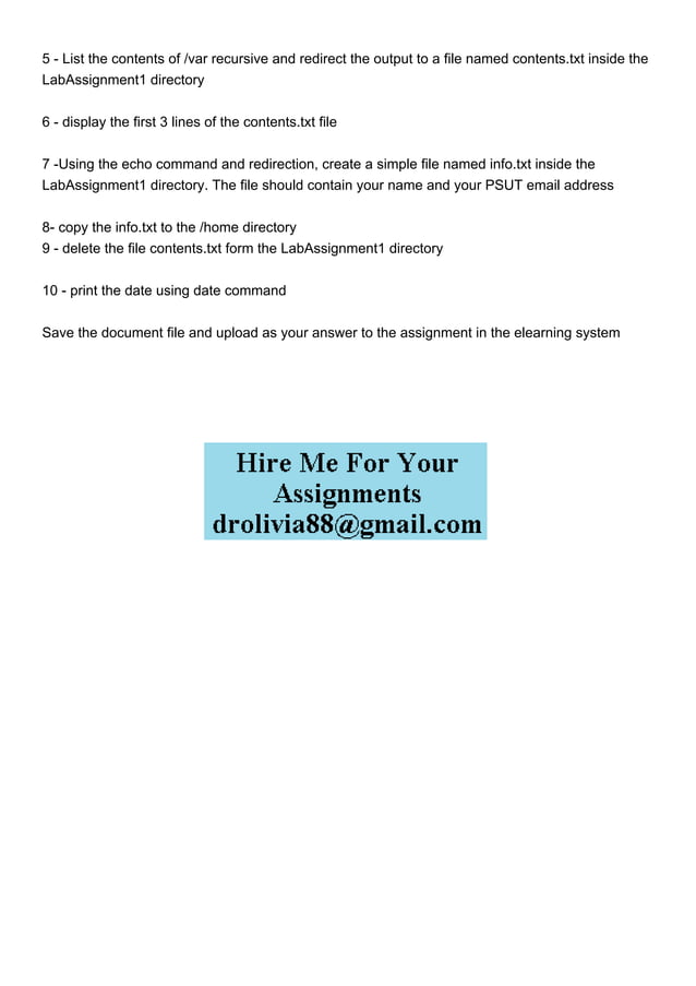 Lab Assignment 1 Basic Linux CommandsThe purpose of this as.pdf