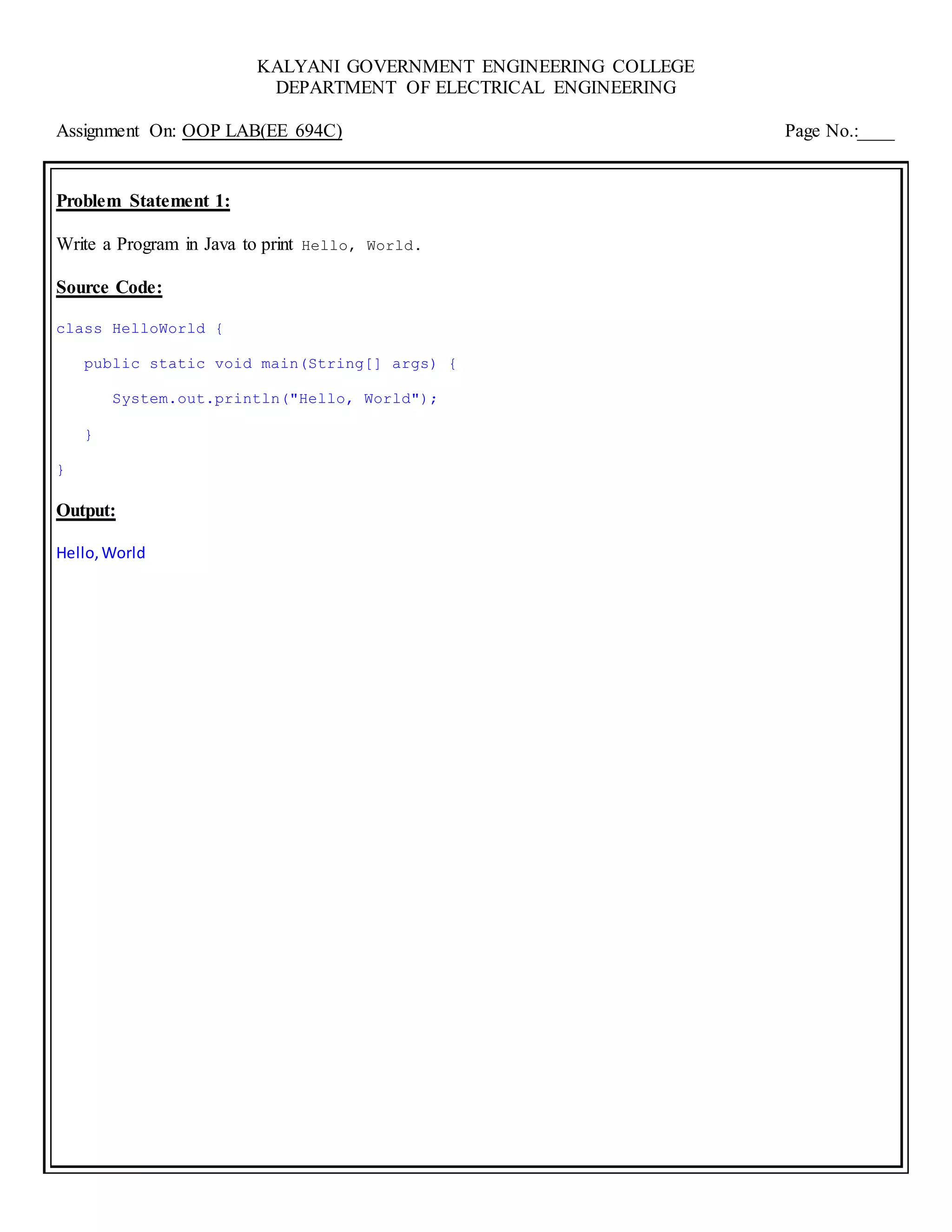 Lab assignment format | DOCX