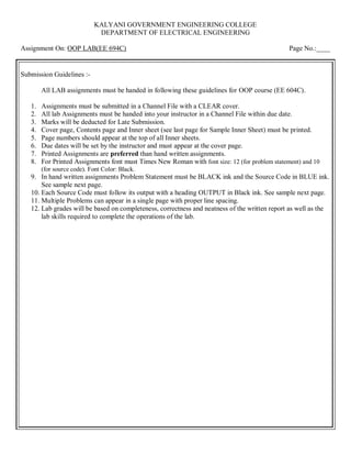 Lab assignment format | PDF