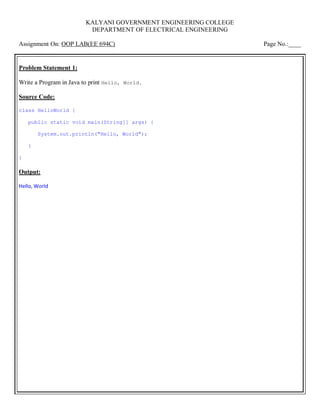 Lab assignment format | PDF