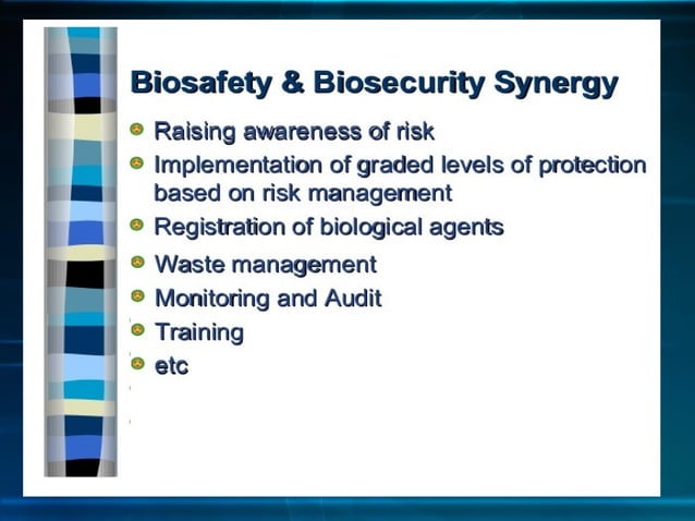 Lab biosafety and biosecurity | PPT | Infectious Diseases | Diseases ...