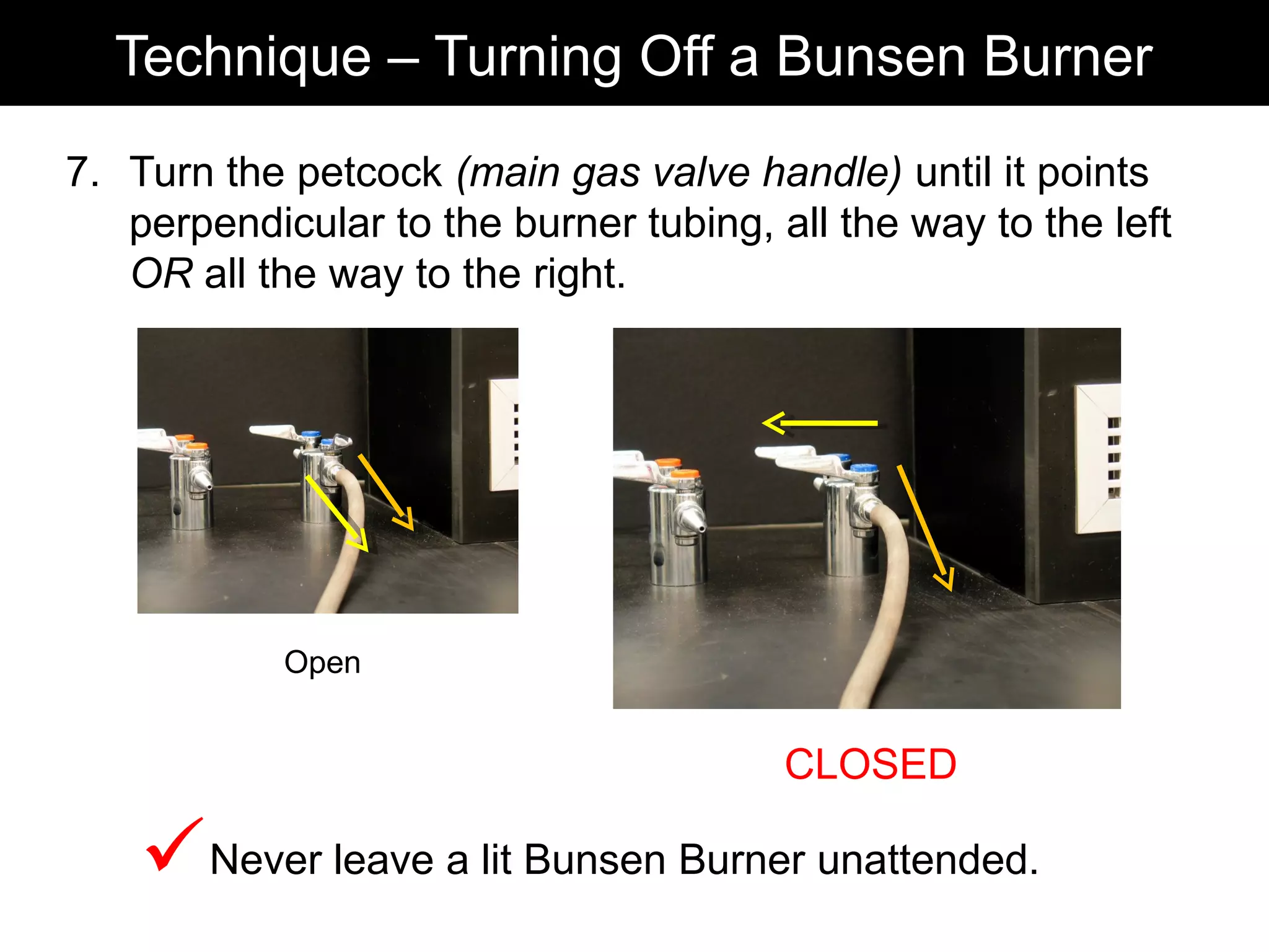 Steps to Lighting a Bunsen Burner 2012 | PPT